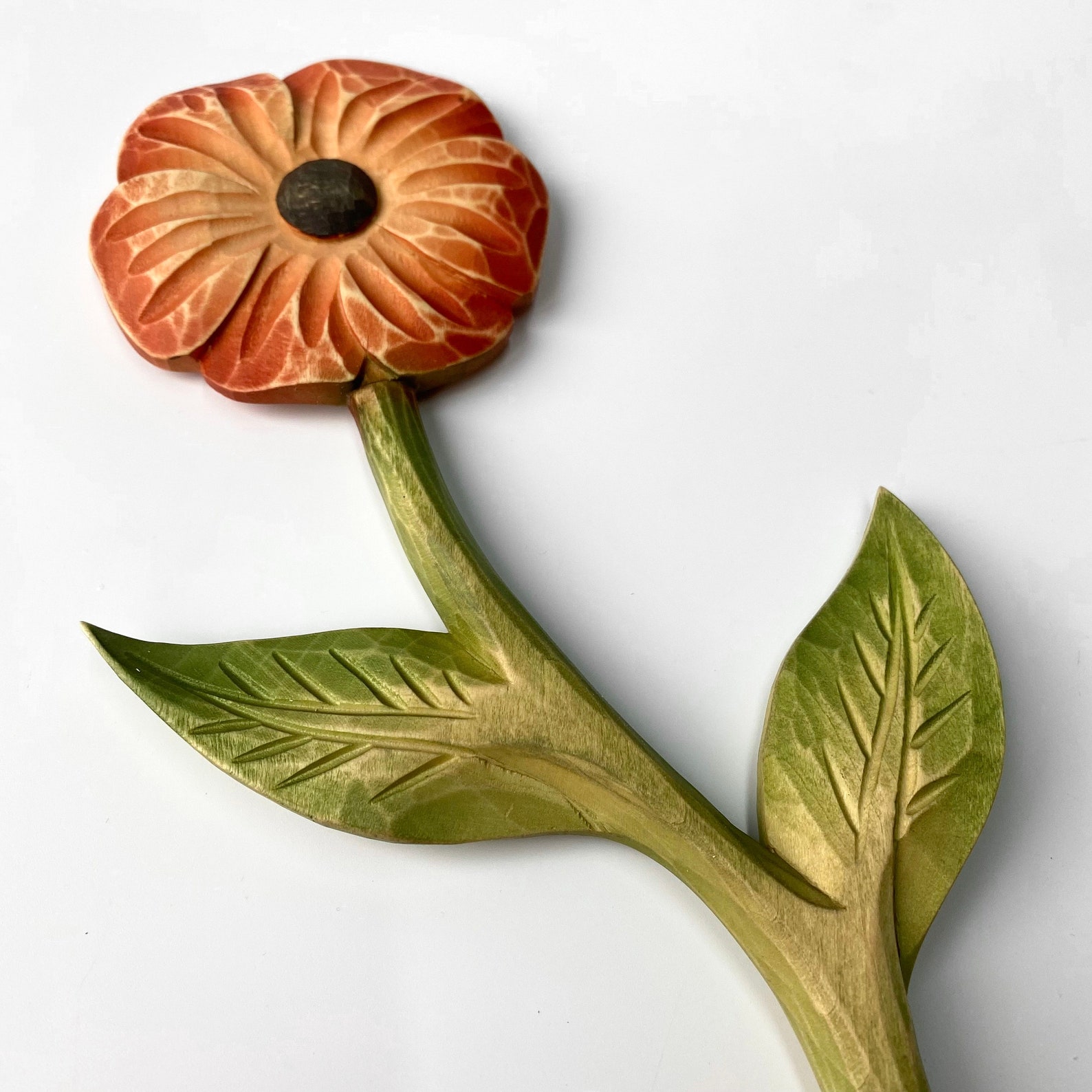 Large Wooden Flowers Wooden Carved Flower Wood Flower 3d - Etsy