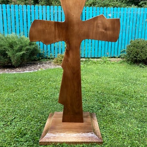 Extra Large Wooden Standing Cross, Cross for Garden, Cross With Stand ...