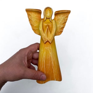 Wooden Wall Angel Carved Farmhouse Decor, Angel Wooden Religious Gift ...