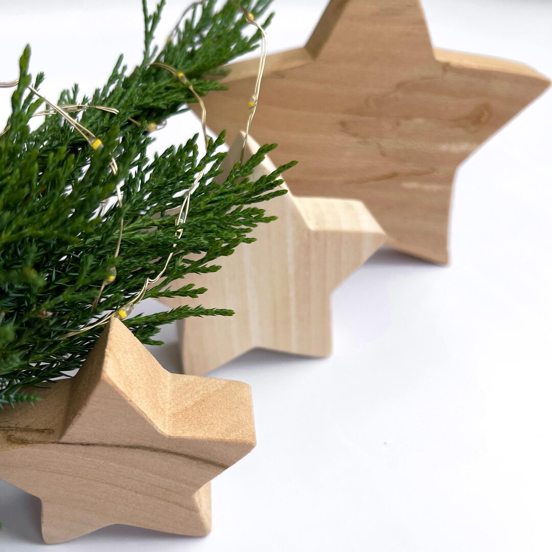 Unfinished Assorted Wooden Stars 3 Sizes, Free Standing Stars Cutout ...