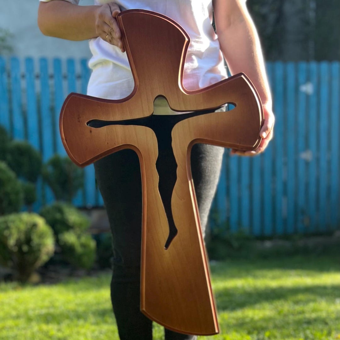 Extra Large Wooden Cross 28inch, Church Size Cross, Carved Cross, Wood ...