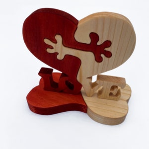 Wooden Love Sign, Love Stand, Wooden Heart Stand, Valentine Wood Heart ...