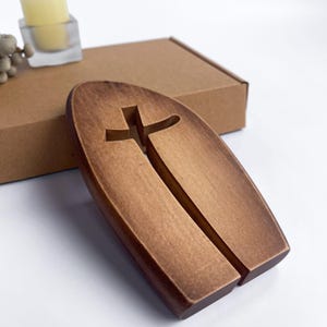 Standing Wood Cross, Carved Small Cross, Ressurrection Crucifix ...
