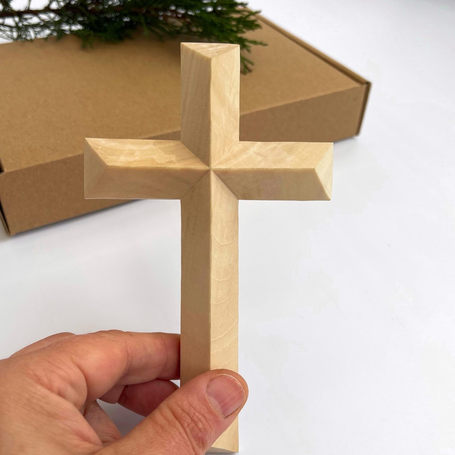 Wooden Simple Carved Cross for Home, Crucifix Wall Art, Handmade ...
