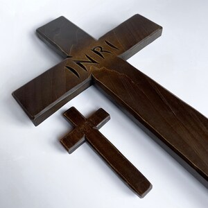 Small and Large Crosses Wall Decor, Wood Simple Cross, Orthodox INRI ...