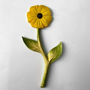 Wooden Colourful Daisy, Large Carved Flowers, Wood Flowers With Stem ...