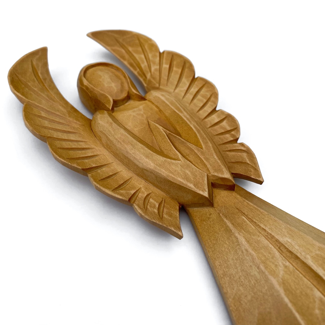 Wooden Wall Angel, Carved Angel, Farmhouse Decorative Angel, Folk Art ...