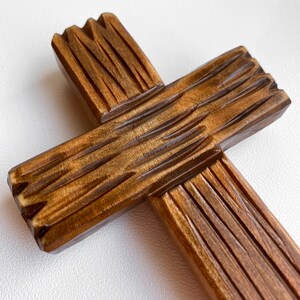 Simple Wooden Cross, Carved Cross, Wooden Crucifix, Small Wall Crosses ...
