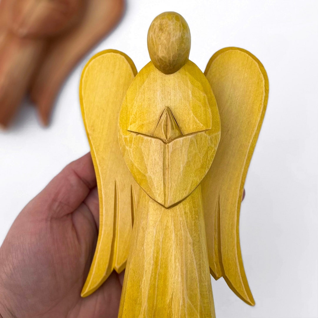 Wooden Angel Figurines, Easter Angel, Wood Angel Gift, Standing Angel ...
