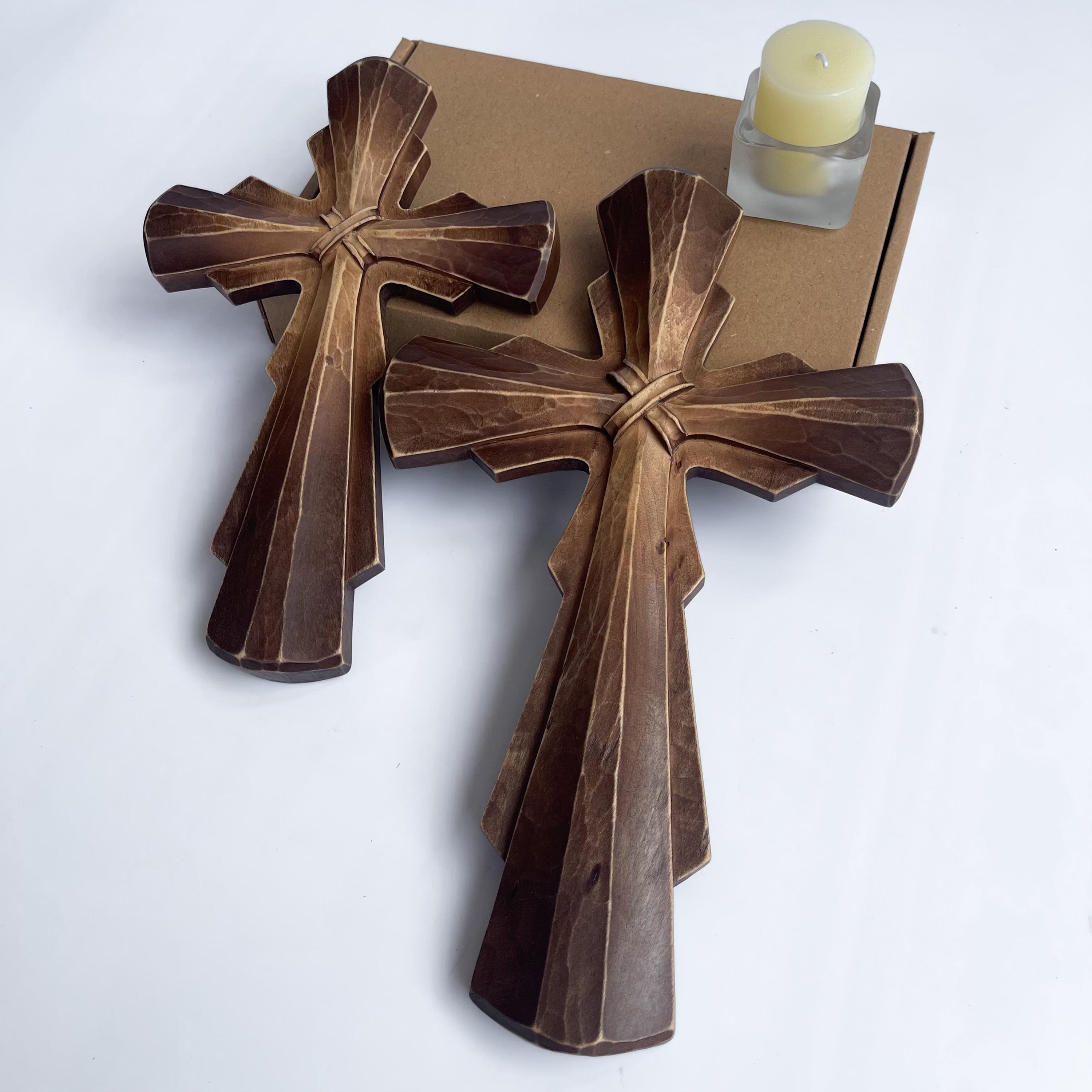 Hand Carved Wooden Cross, Crucifix Wall Hanging, Personalized Crosses ...