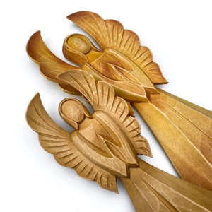 Wooden Angel, Angel Wood Carving, Farmhouse Angel, Wood Angel Wall ...