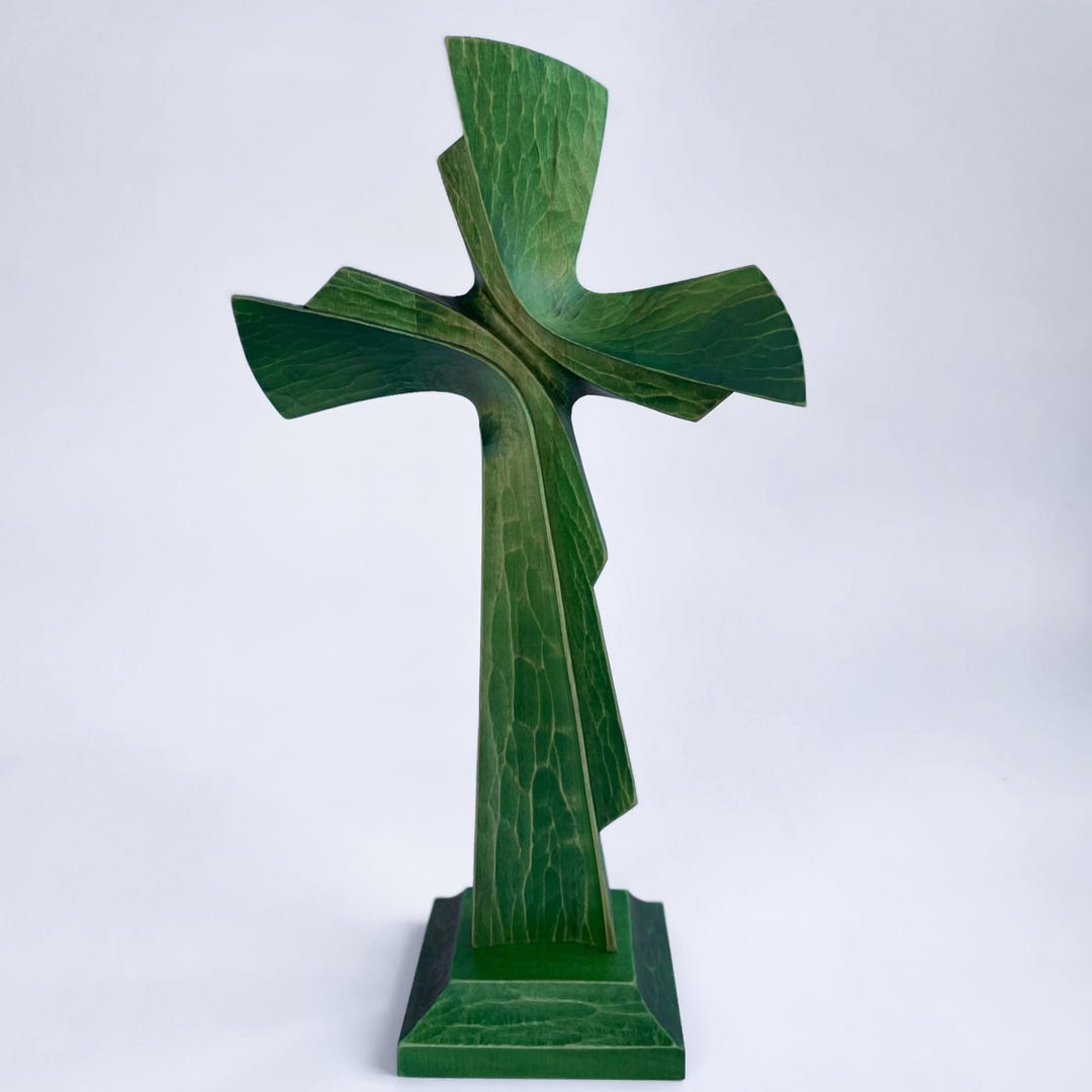 Free Standing Cross, Large Wooden Rustic Cross, Carved Crosses, Unique ...