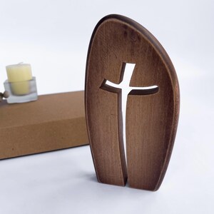 Small Standing Cross, Solid Wood Christian Cross for Home Decor, Cross ...
