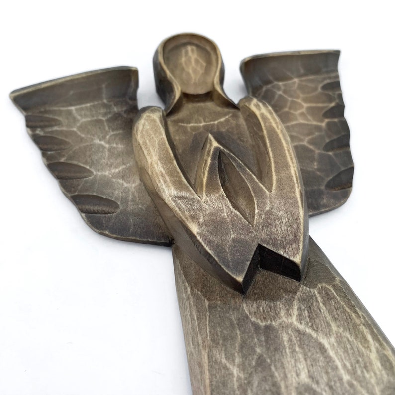 Wood Wall Angel, Carved Angel, Farmhouse Angel, Wood Angel Wall Decor ...