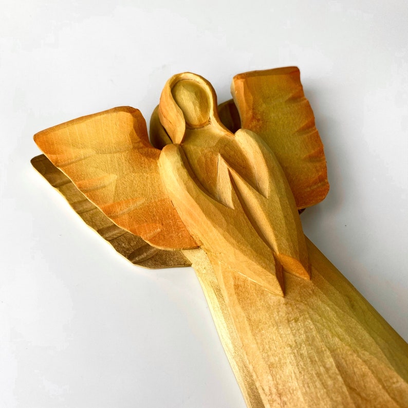 Wood Wall Angel Carved Angel Farmhouse Angel Wood Angel - Etsy