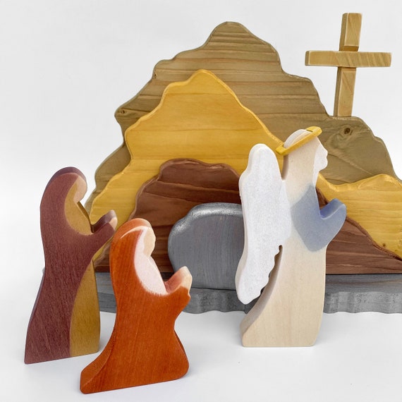 Wood Easter Set Nativity Wood Decor Nativity Scene Modern - Etsy