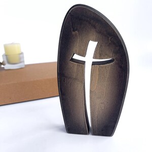 Standing Wood Cross, Carved Small Cross, Ressurrection Crucifix ...
