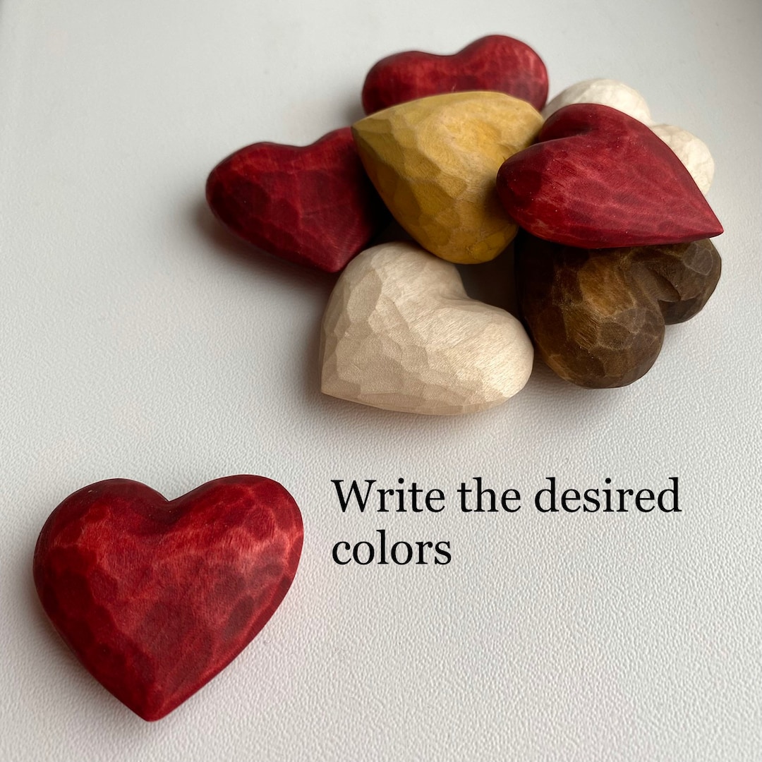 Small Wooden Hearts, Wood Heart Ornament, Wooden Heart Set, 3D Wood ...