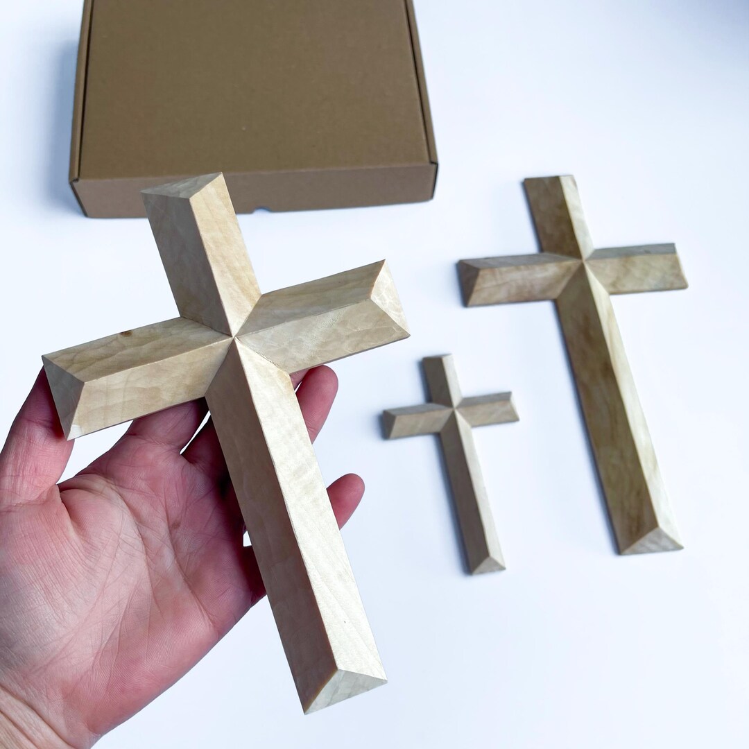 Rustic Hand Carved Cross Wall, Wooden Religious Catholic Hanging Cross ...