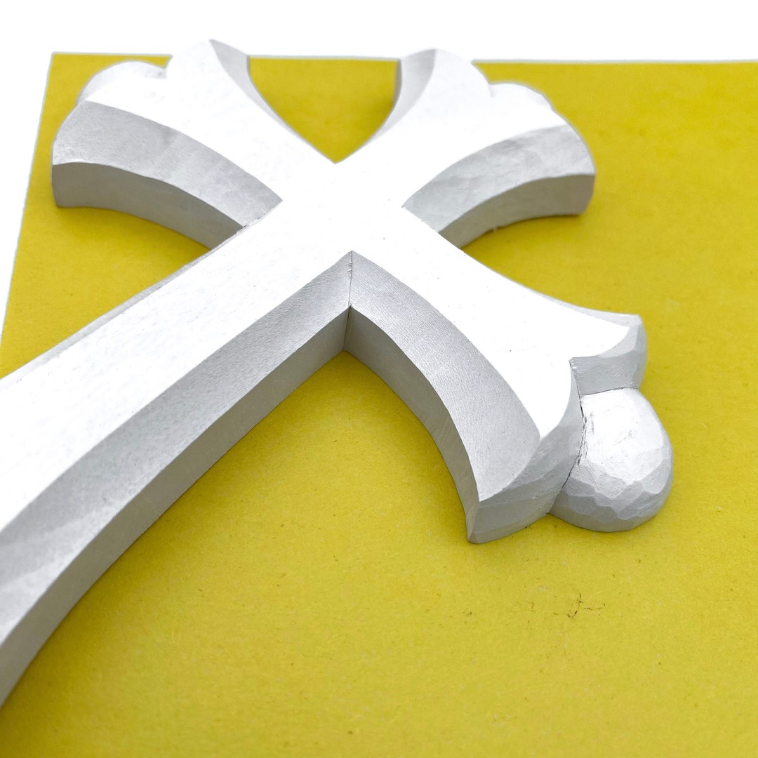 White Wooden Large Wall Cross, Decorative Religious Gift Cross ...