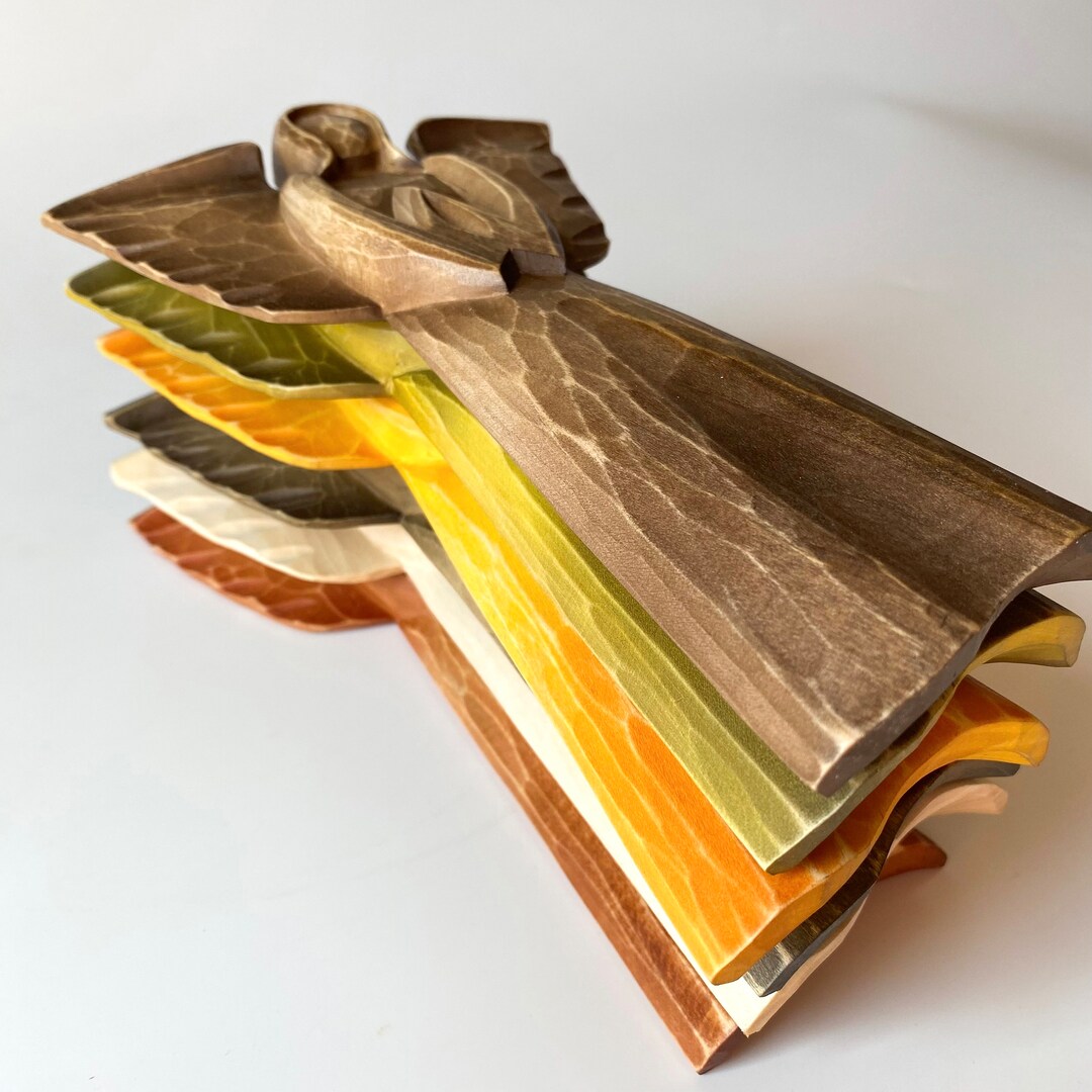 Wooden Colourful Angel, Angel Figurine Statue, Angel Wall Hanging ...