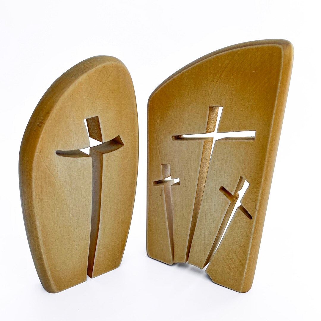 Standing Wooden Cross, Carved Cross, Rustic Cross, Cross Table Top ...