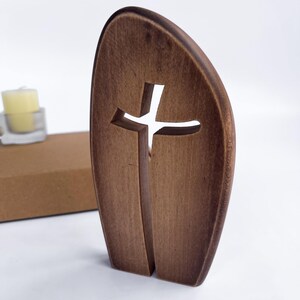 Standing Wood Cross, Carved Small Cross, Ressurrection Crucifix ...