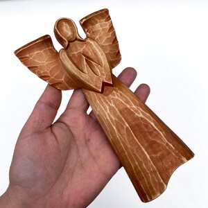 Wooden Wall Angel Carved Farmhouse Decor, Angel Wooden Religious Gift ...