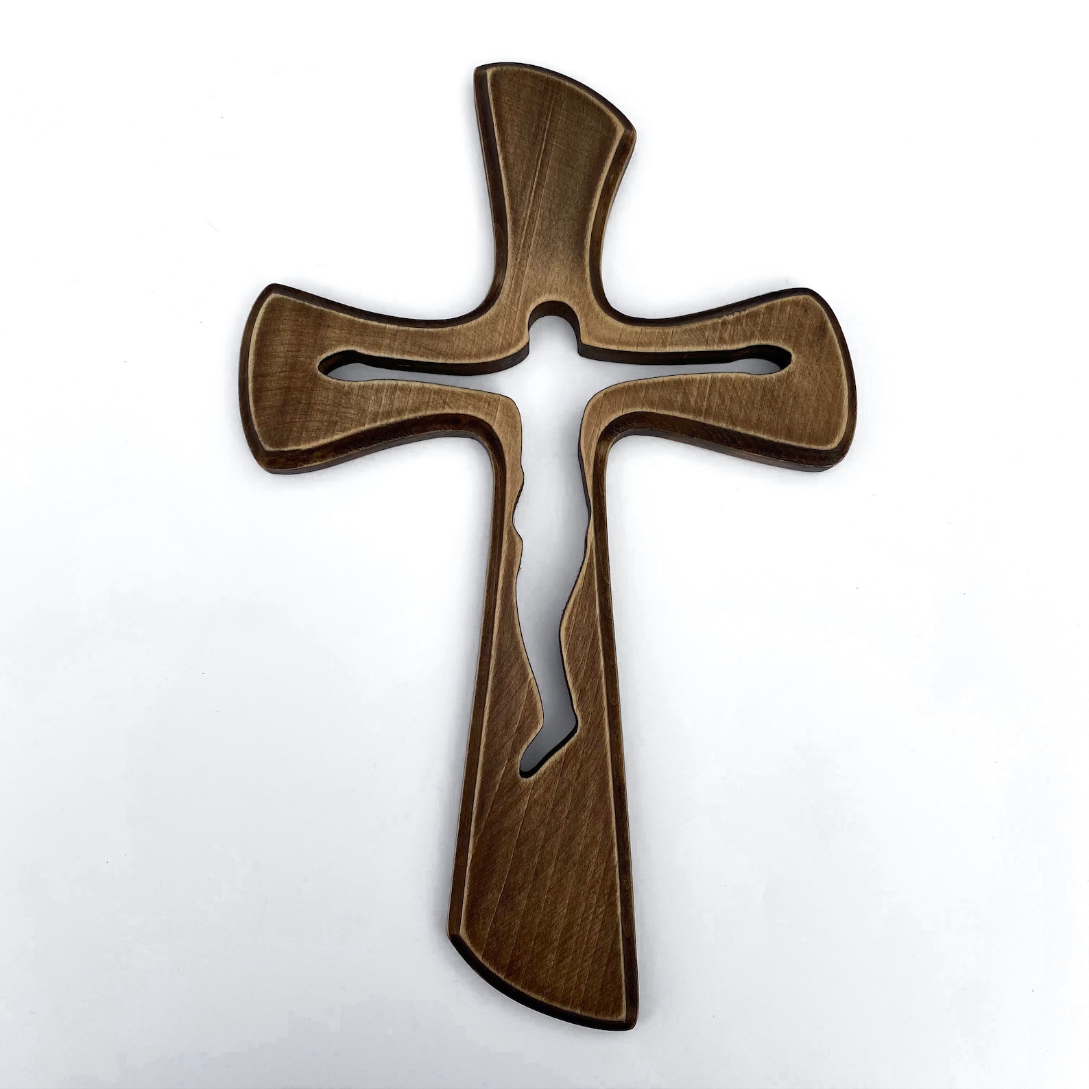 Carved Wood Cross, Crucifix Wall, Wooden Catholic Crucifix, Hanging ...