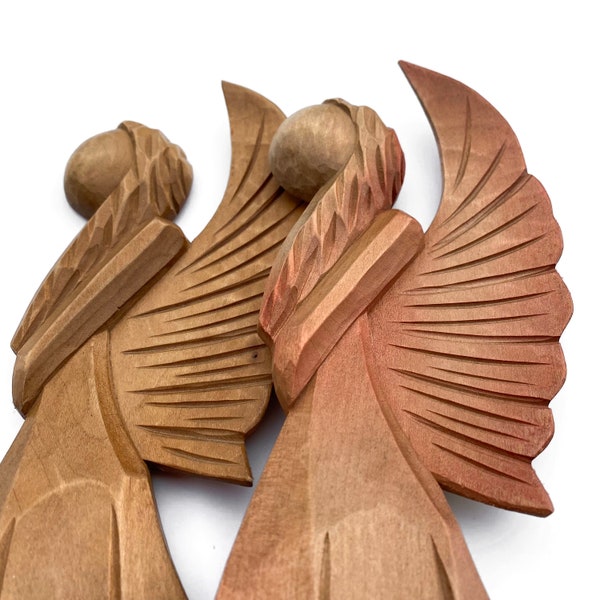Carved Wood Angel - Etsy
