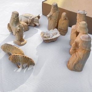 Wooden Nativity Set, Christmas Nativity Scene, Hand Carved Nativity ...