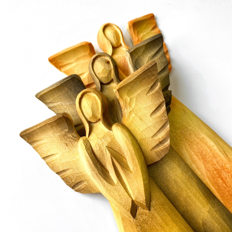 Wood Wall Angel Carved Angel Farmhouse Angel Wood Angel - Etsy