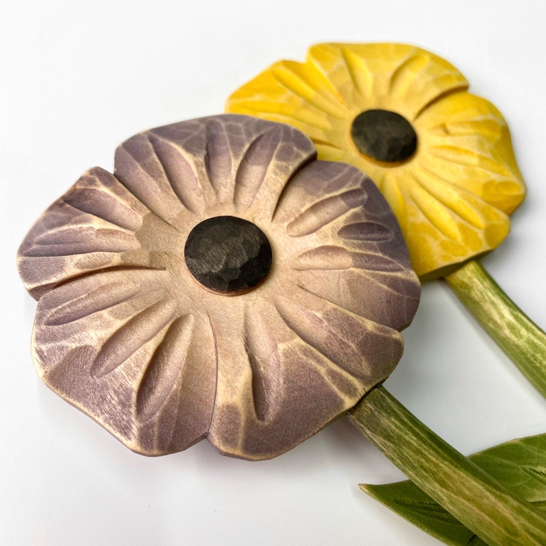 Large Wooden Flowers Wooden Carved Flower Wood Flower 3d - Etsy