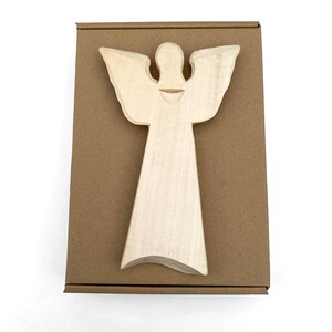 Wall Hanging Angel, Handmade Wood Rustic Carved Figurine, Small ...