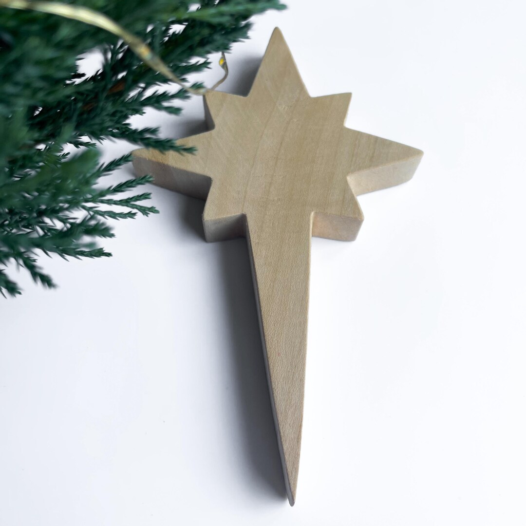 Unfinished Wooden Bethlehem Star Shape, Christmas Nativity Decoration ...