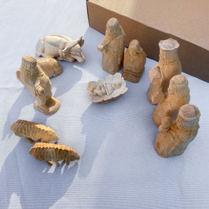 Wooden Nativity Set, Christmas Nativity Scene, Hand Carved Nativity ...