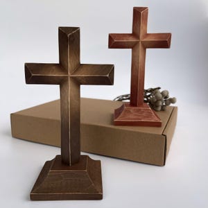 Freestanding Tabletop Wooden Crosses, Desktop Christian Small Altar ...
