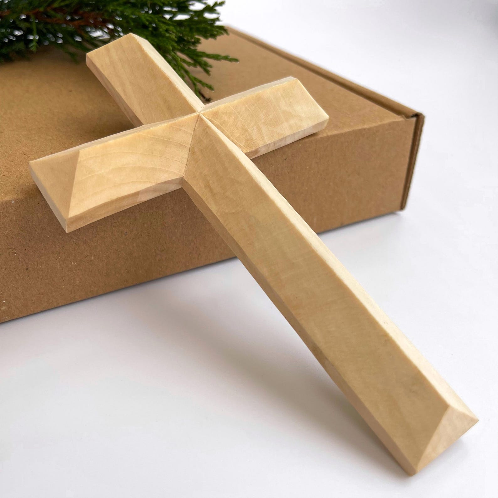 Wooden Simple Carved Cross for Home, Crucifix Wall Art, Handmade ...