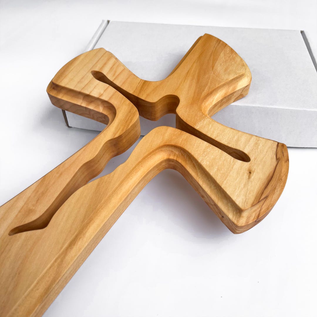 Cruz de madera tallada, crucifijo colgante de pared, decoración ...