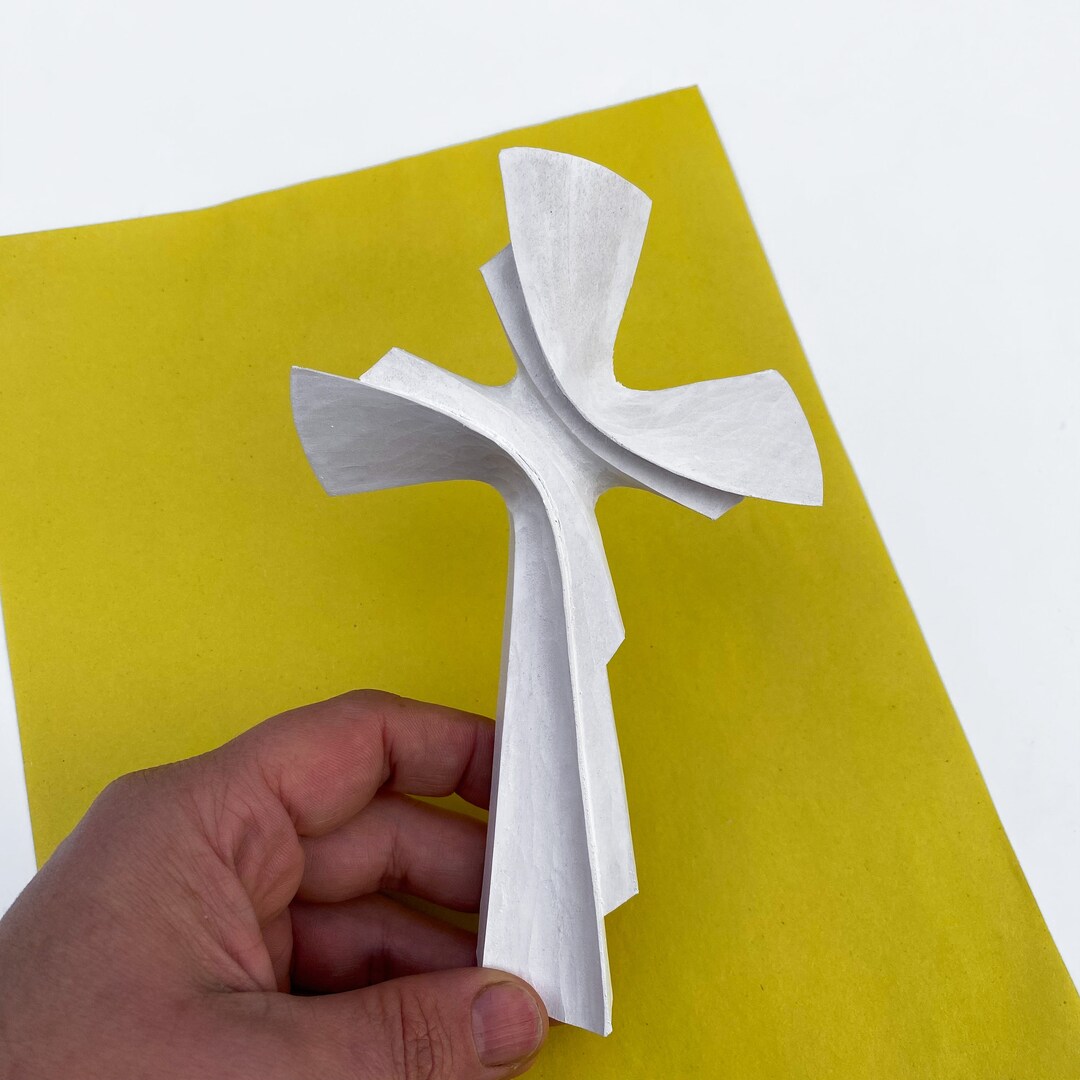 White Wood Cross, Boho Cross, Hanging Wall Cross, Modern Crucifix Decor ...