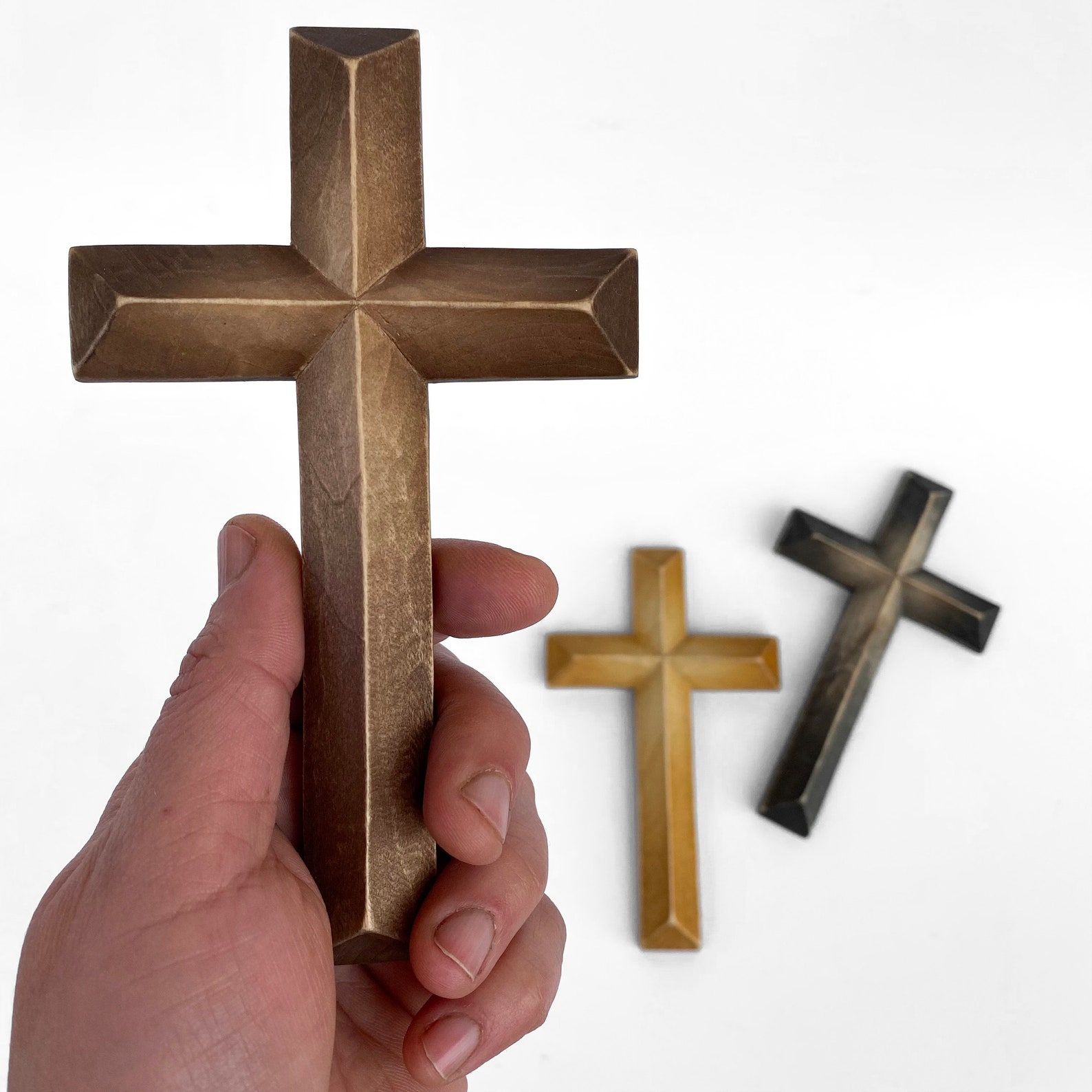 Wooden Carved Cross Primitive Wall Cross Small Wood Cross - Etsy