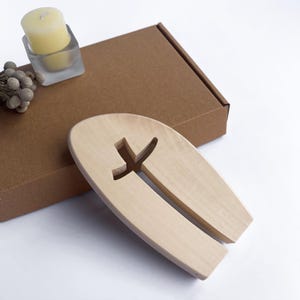 Standing Wood Cross, Carved Small Cross, Ressurrection Crucifix ...
