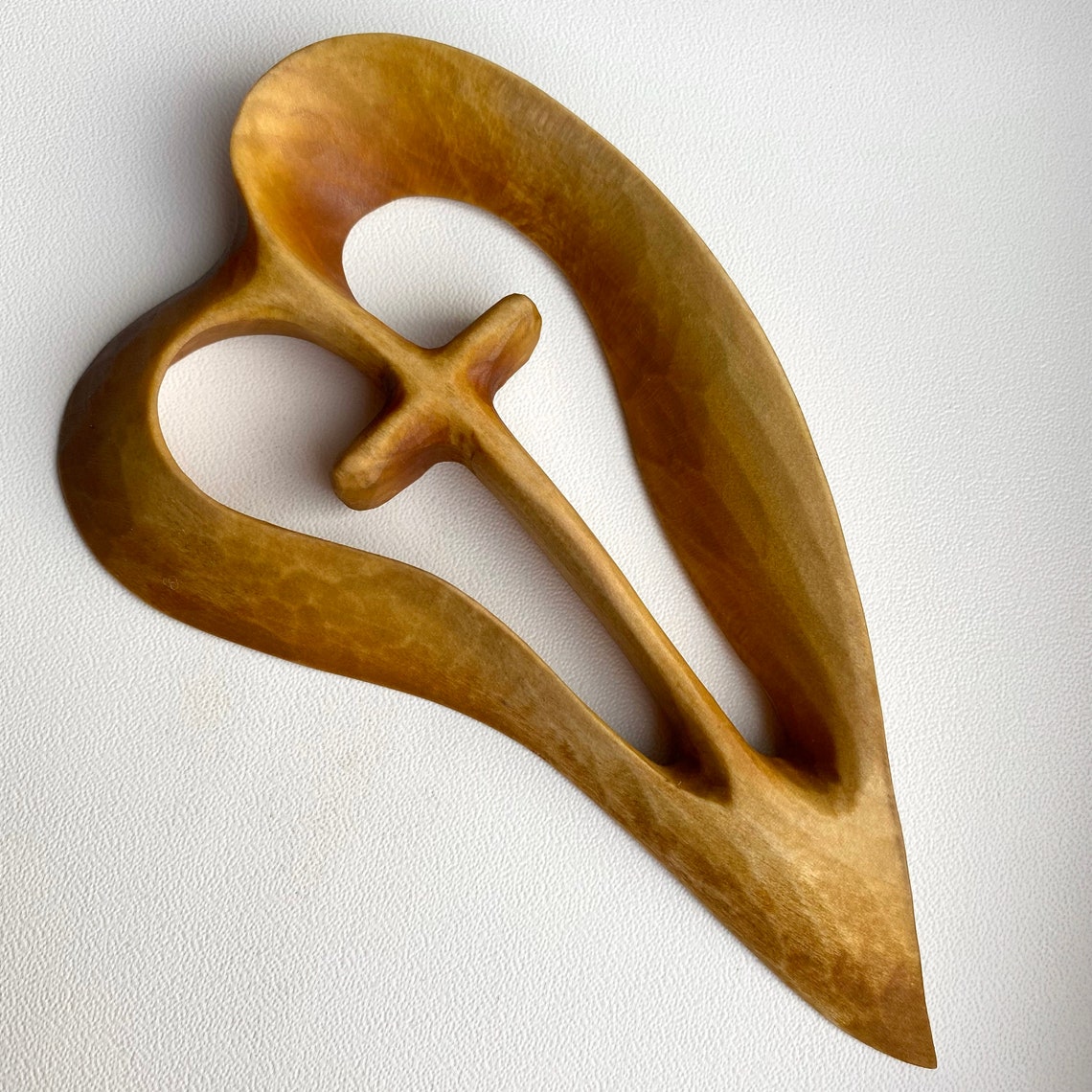 Carved Cross Modern Crucifix Wooden Cross Heart Decorative - Etsy