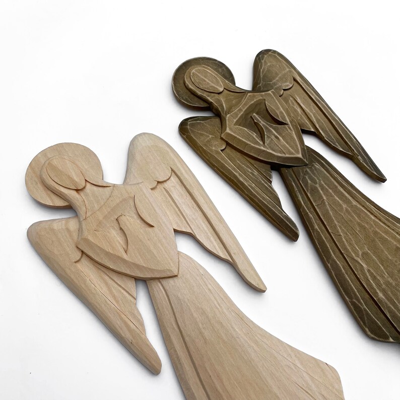 Wooden Wall Angel Carved Angel Farmhouse Angel Hanging - Etsy