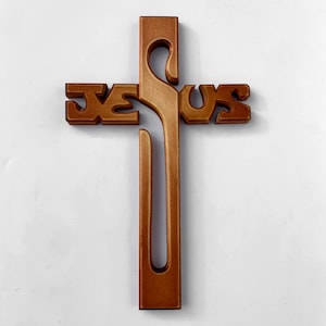 Hand Carved Cross Jesus Wood Sign Wood Religious Cross - Etsy
