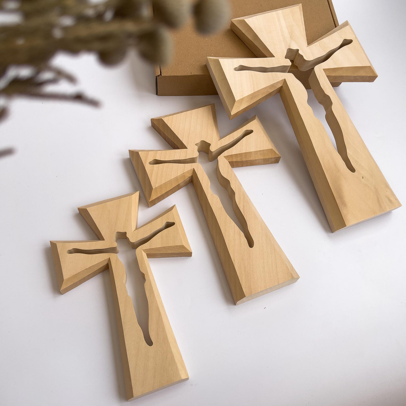 Wooden Crucifix Wall Catholic, Classic Rustic Hanging Cross, Religious ...