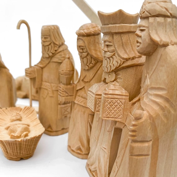 Wooden Nativity Set Nativity Figurines Birth of Jesus - Etsy