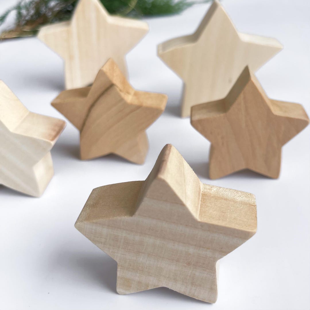 Unfinished Wooden Star Cutout, Free Standing Star, Craft Small Star ...