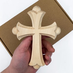 Wooden Cross Wall, Unfinished Cross, Carved Wood Cross, Rustic Cross ...