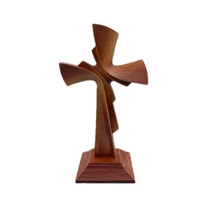 Wooden Standing Cross for Home Accents, Unique Carved Cross, Large ...